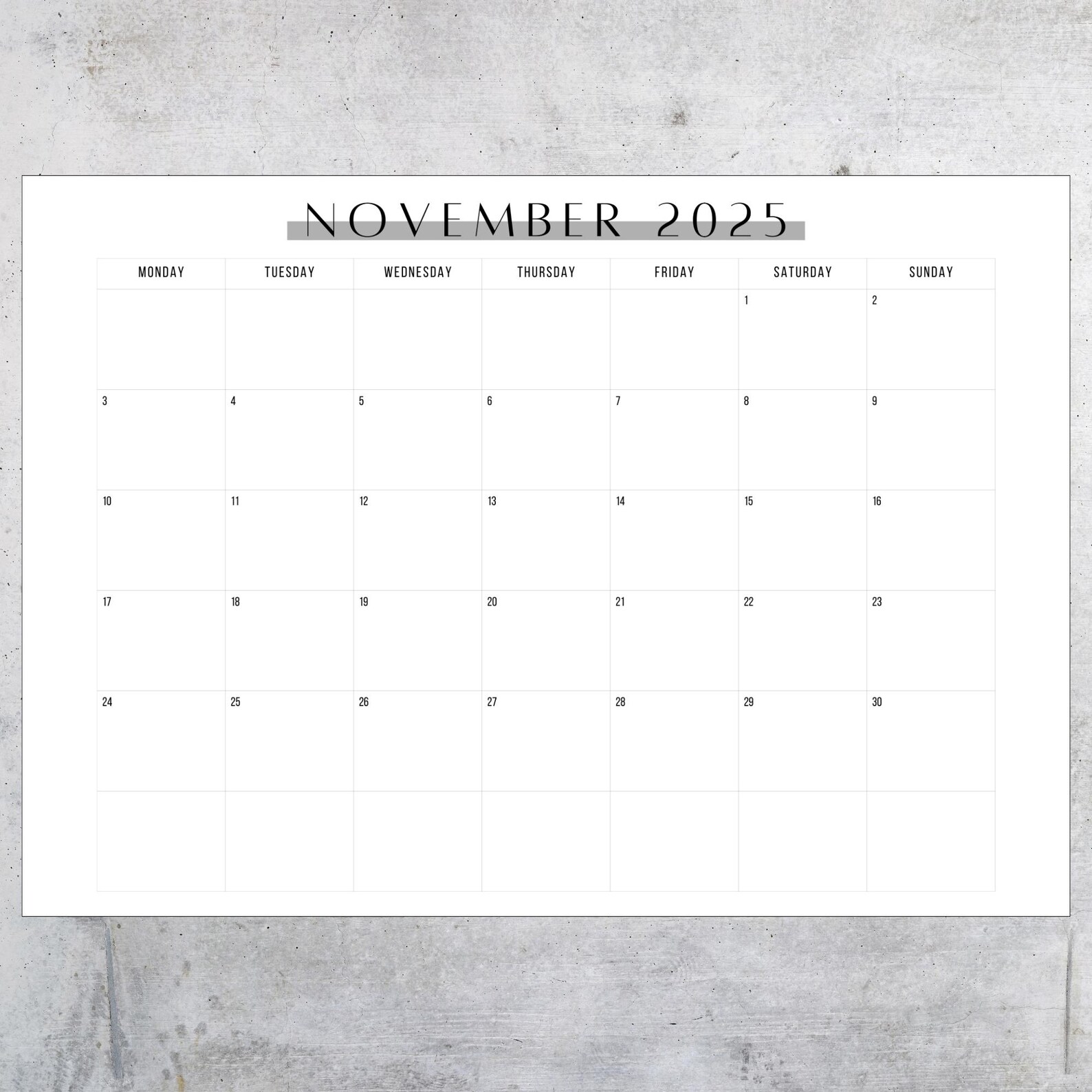 2025 Monthly Calendar | 12 Months | Printable | Monday/sunday Start ...