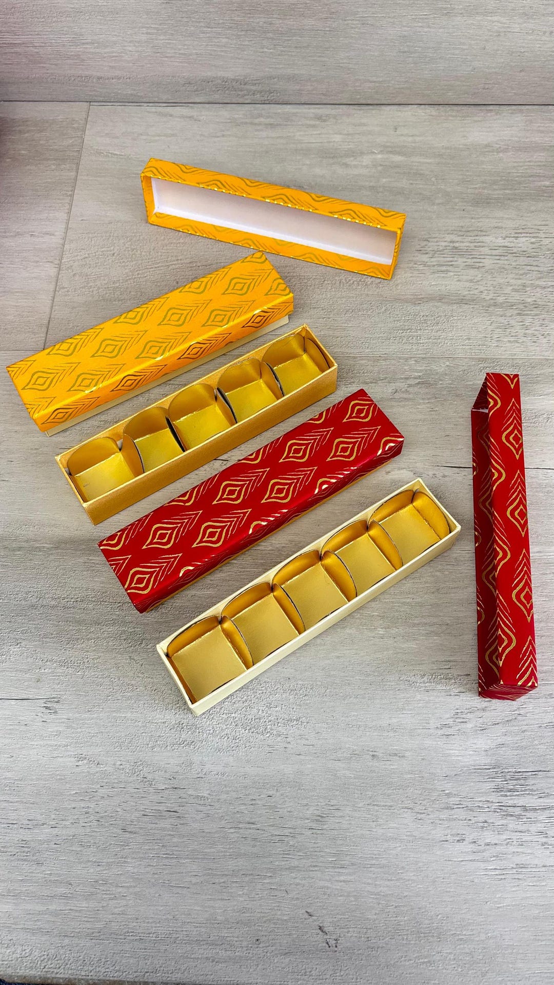 Indian Sweet Box – Festive Red & Yellow, 5-compartment - Etsy