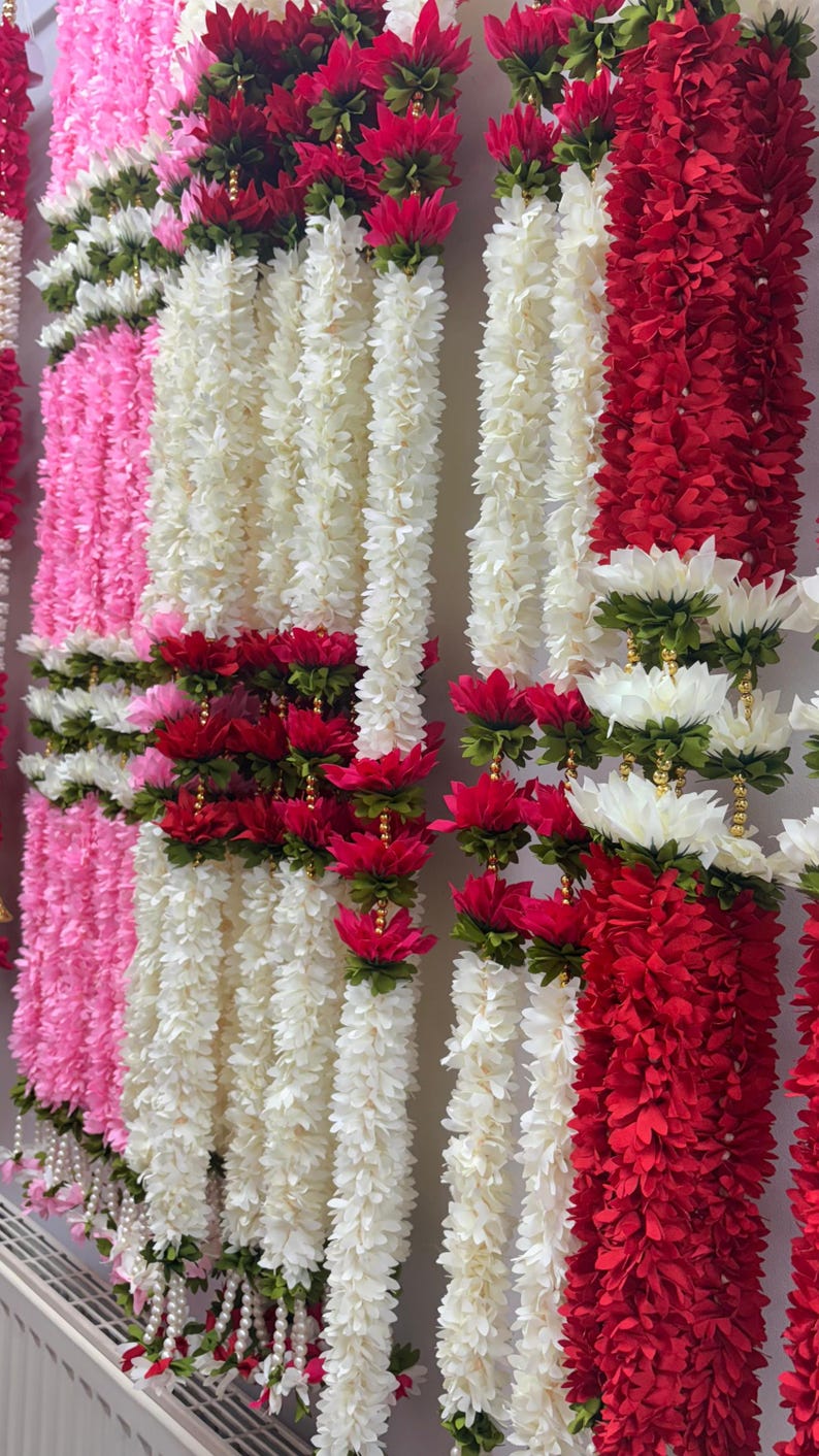 Handmade Cloth Flower Garland – Indian Wedding Diwali Decor, 1.16m - Etsy