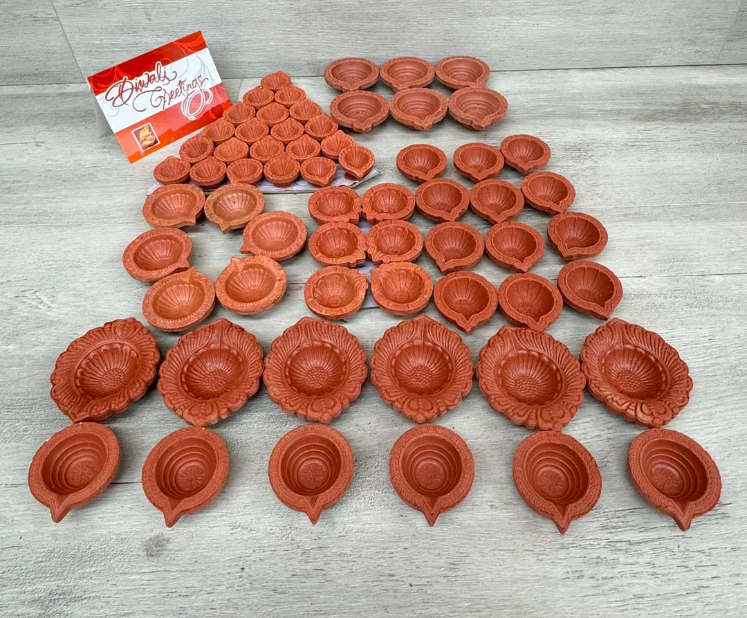 Handcrafted Clay Diyas, Eco-friendly Earthen Lamps - Etsy