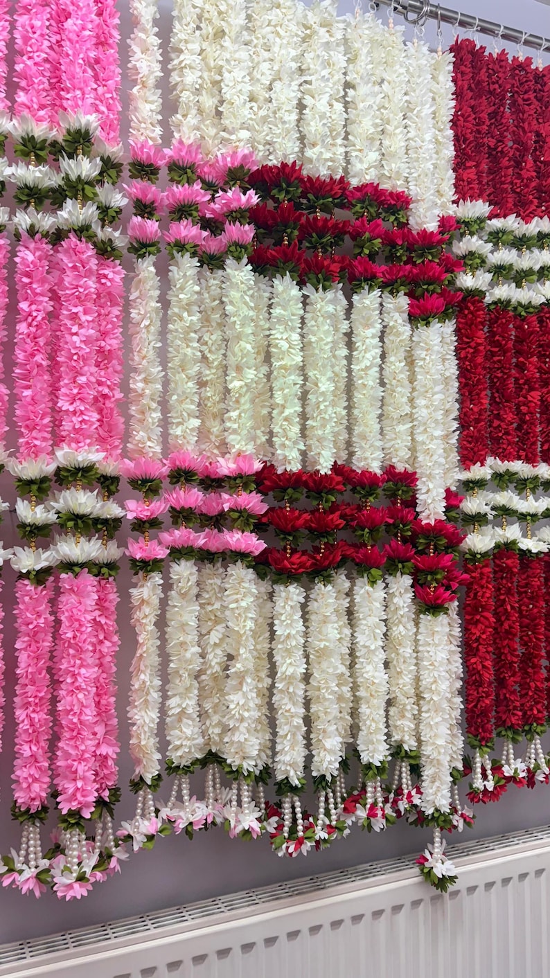 Handmade Cloth Flower Garland – Indian Wedding Diwali Decor, 1.16m - Etsy