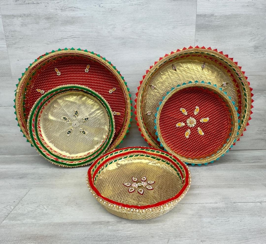 Traditional Indian Wedding Chaab – Round Thali for Gujarati, Punjabi ...