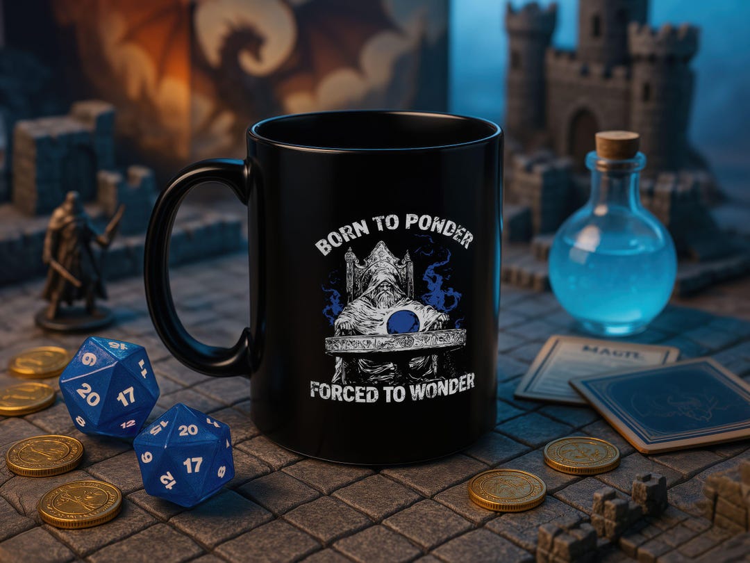 DND Mug - Born to Ponder, Forced to Wonder | Dnd Dm Gift, Meme Mug, Dnd ...