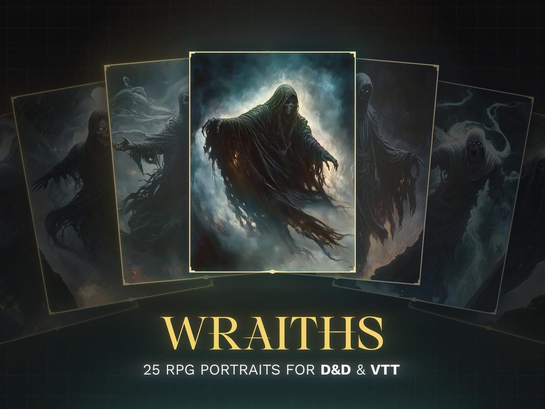 DND Character Art - Wraith Character Illustrations for Print & VTT ...