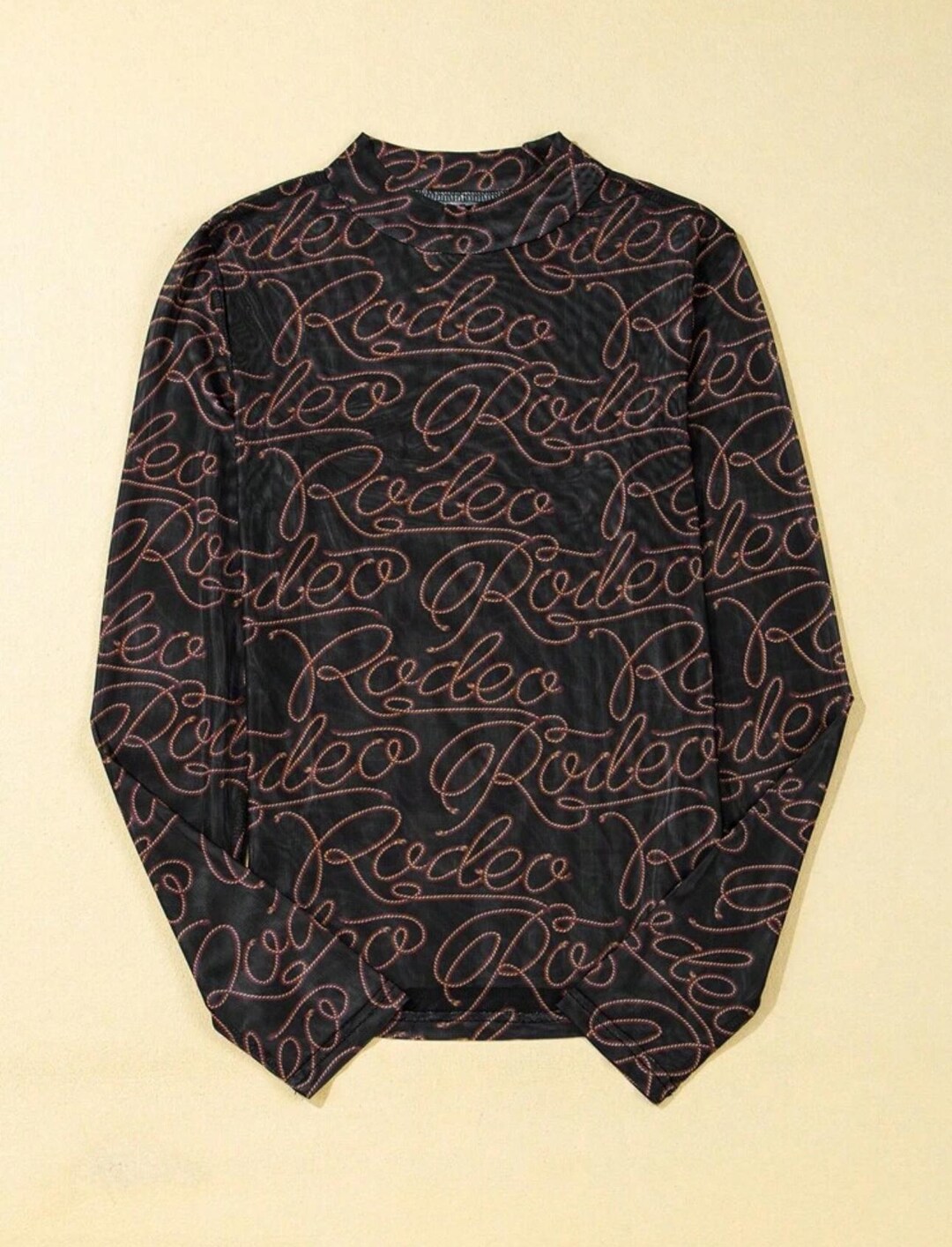 Western Long Sleeve Mesh Top, Western Top, Rodeo Top, Mesh Long Sleeve ...