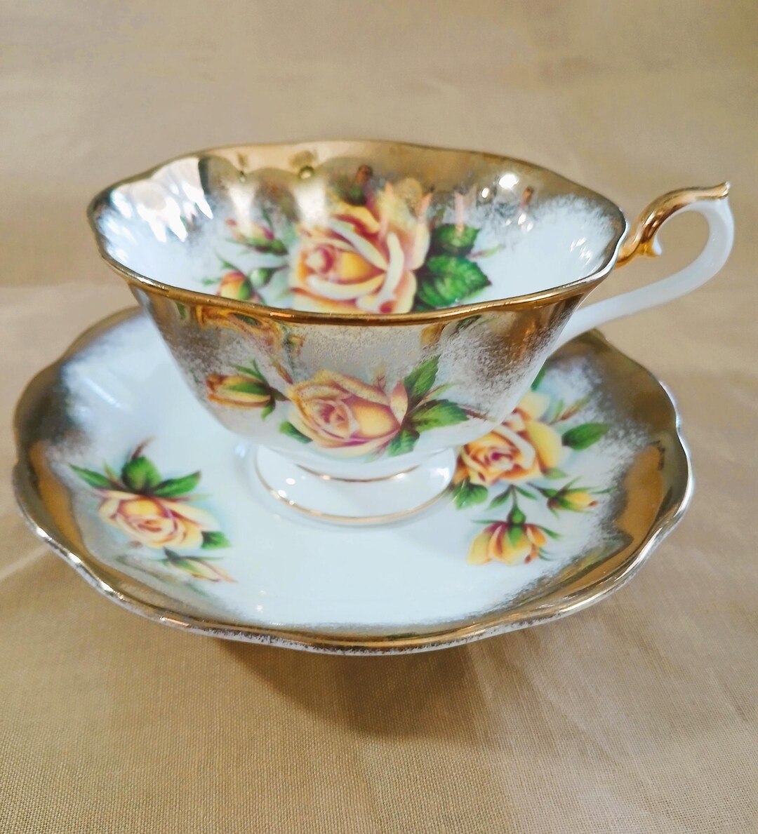 Royal Albert Yellow Rose Tea Cup and Saucer Set - Etsy