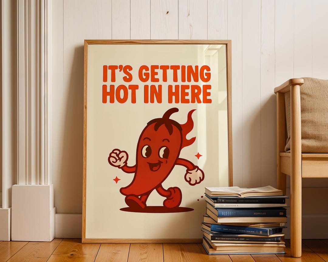 Cartoon Chili Art Print: Spicy Kitchen Decor - Etsy