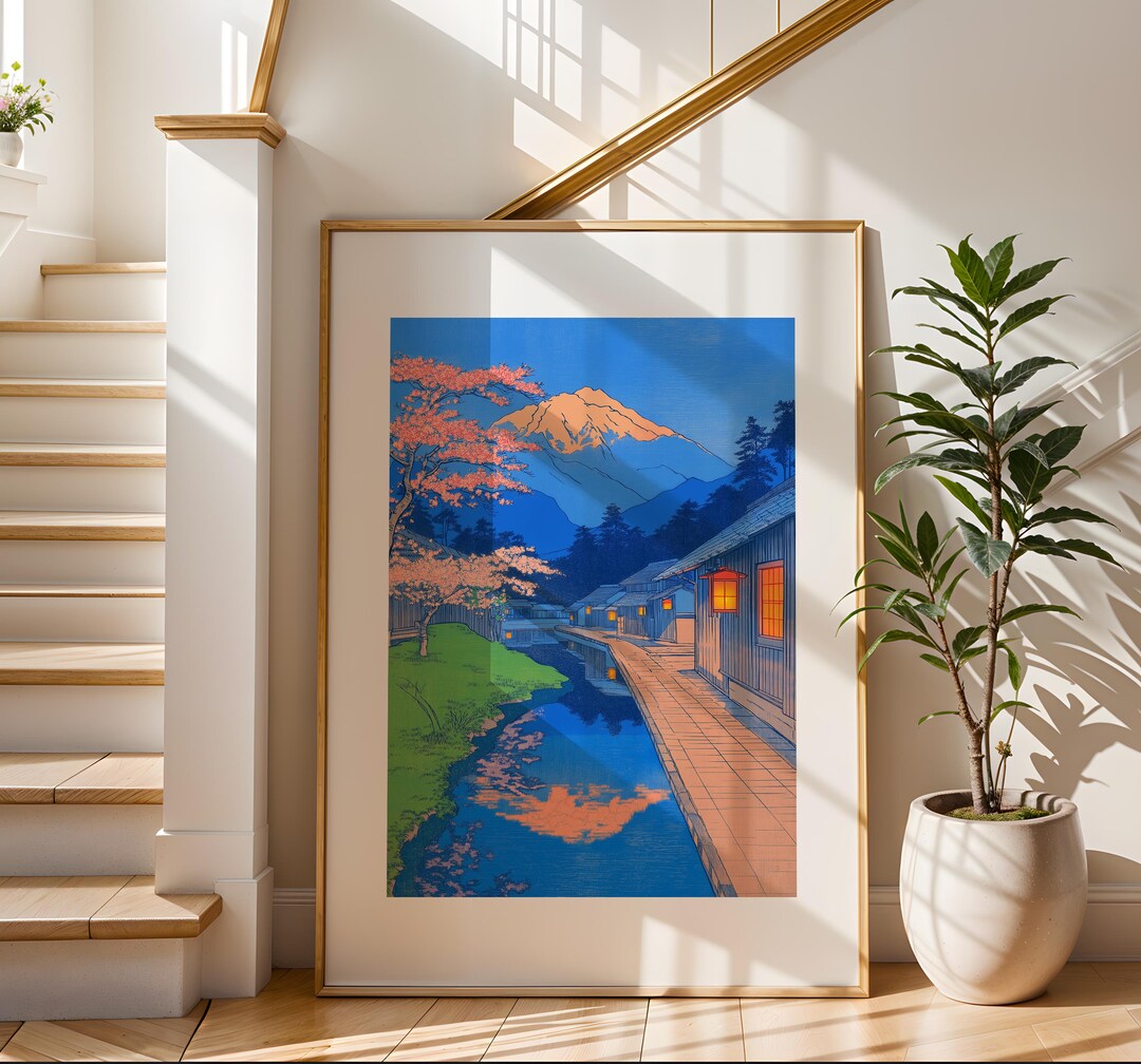 Japanese Colourful Art Print | Woodblock Style | Japanese Landscape ...