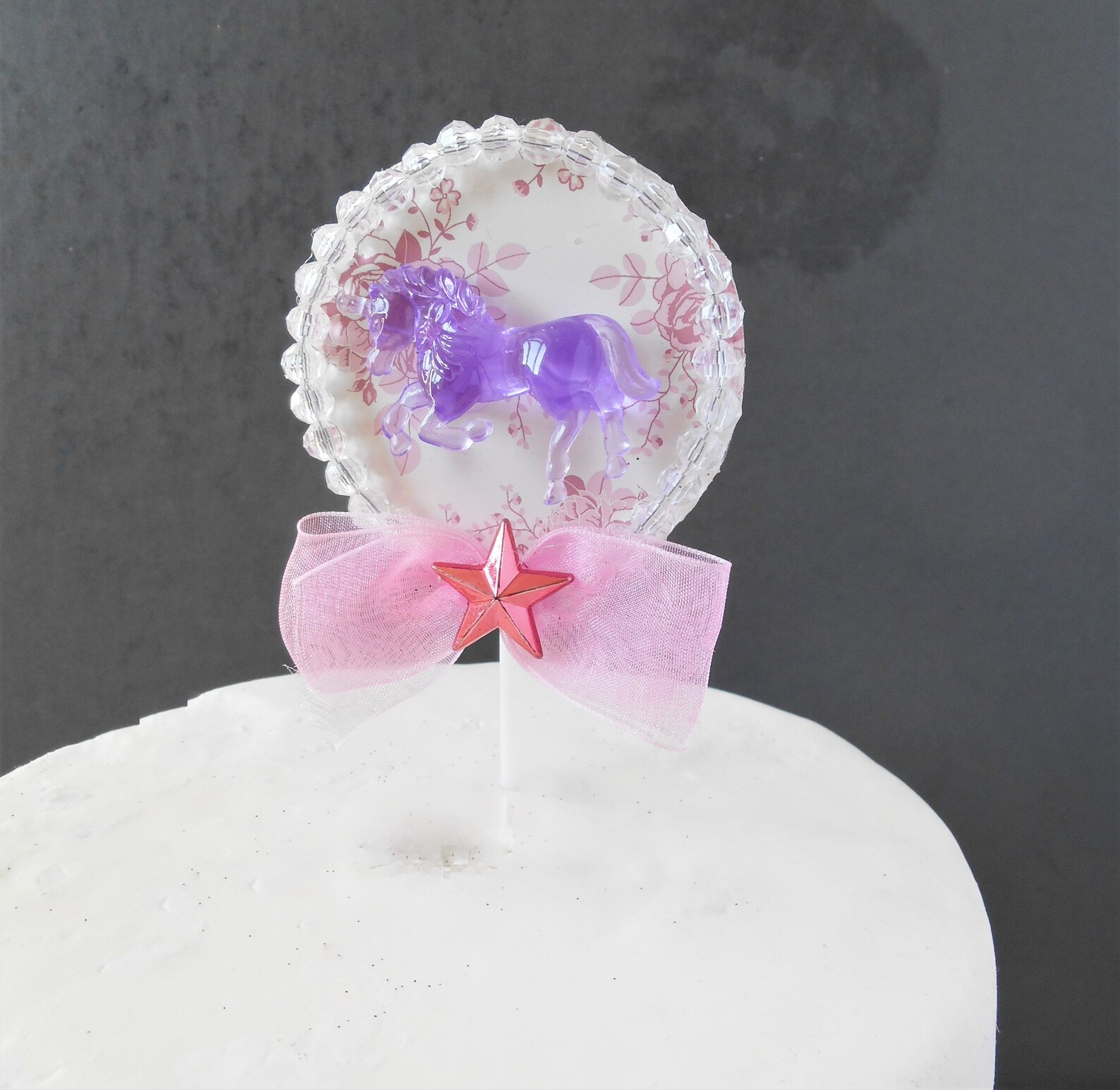 Unicorn Pink Purple Cake Topper Birthday Baby Shower Wedding | Etsy