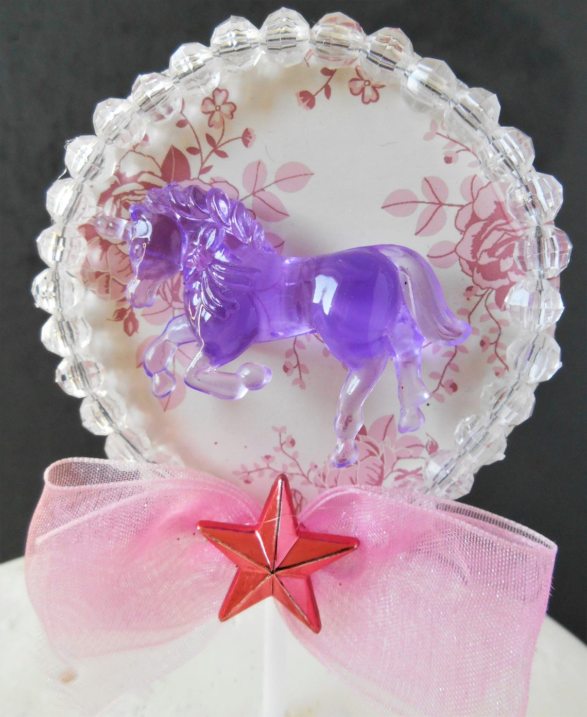 Unicorn Pink Purple Cake Topper Birthday Baby Shower Wedding | Etsy