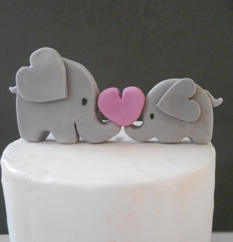 Elephant Parent and Baby Cake Topper Celebration Party Sugar - Etsy