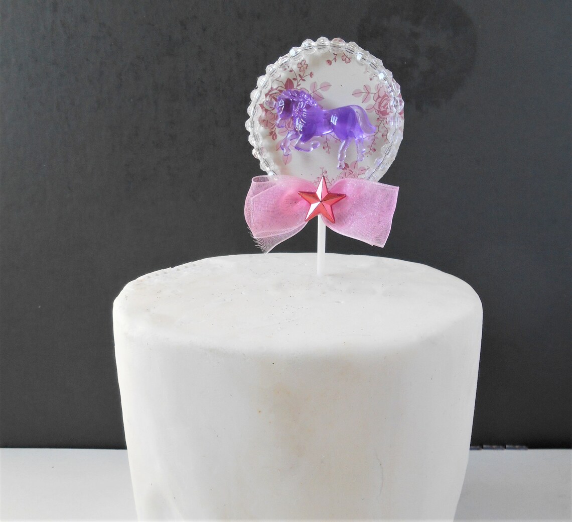Unicorn Pink Purple Cake Topper Birthday Baby Shower Wedding | Etsy