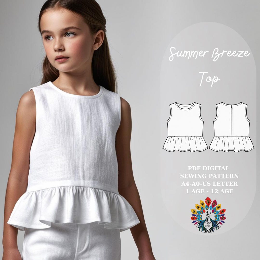 Summer Breeze Top – Sleeveless Peplum Blouse Pattern - Coquette Style ...