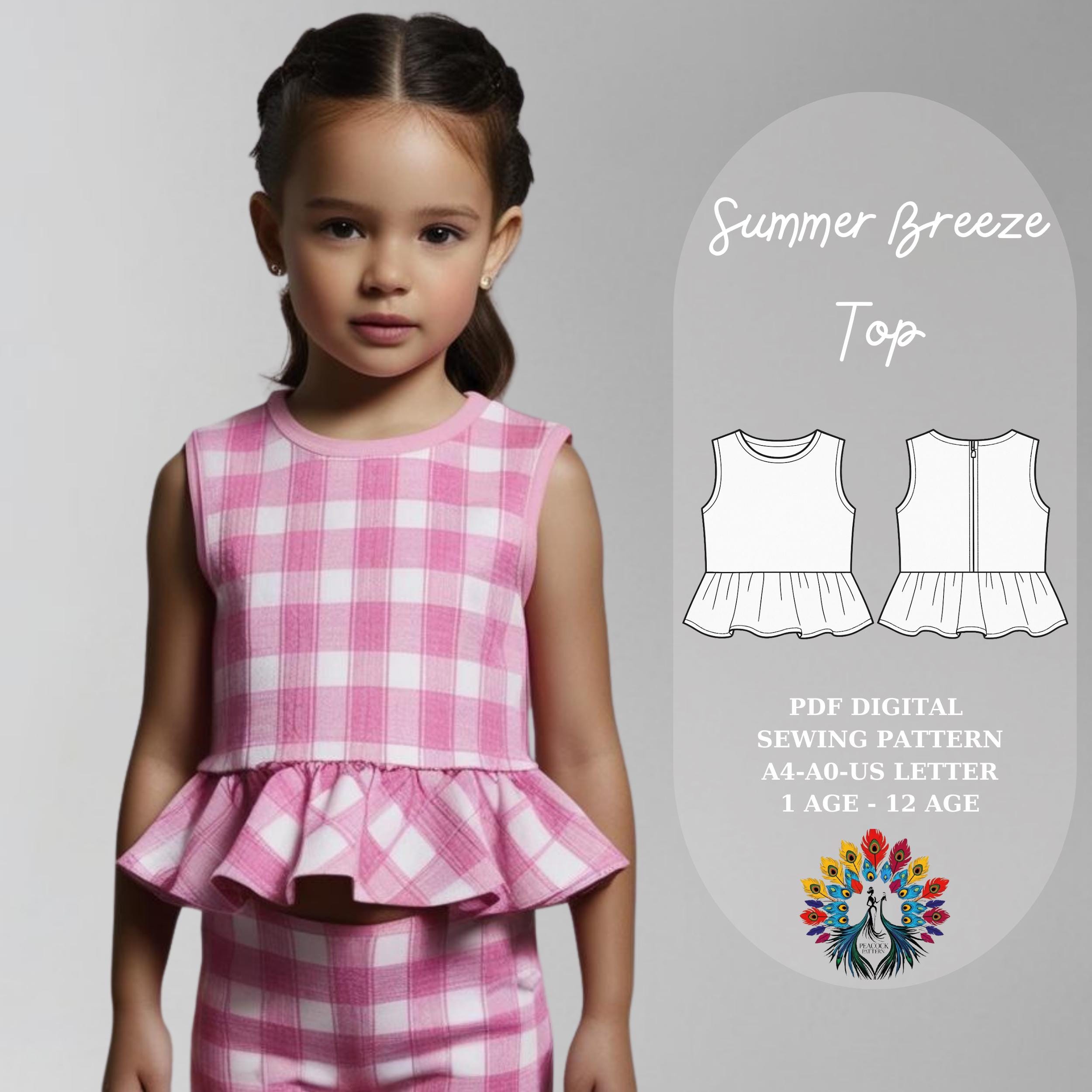 Summer Breeze Top – Sleeveless Peplum Blouse Pattern - Coquette Style ...