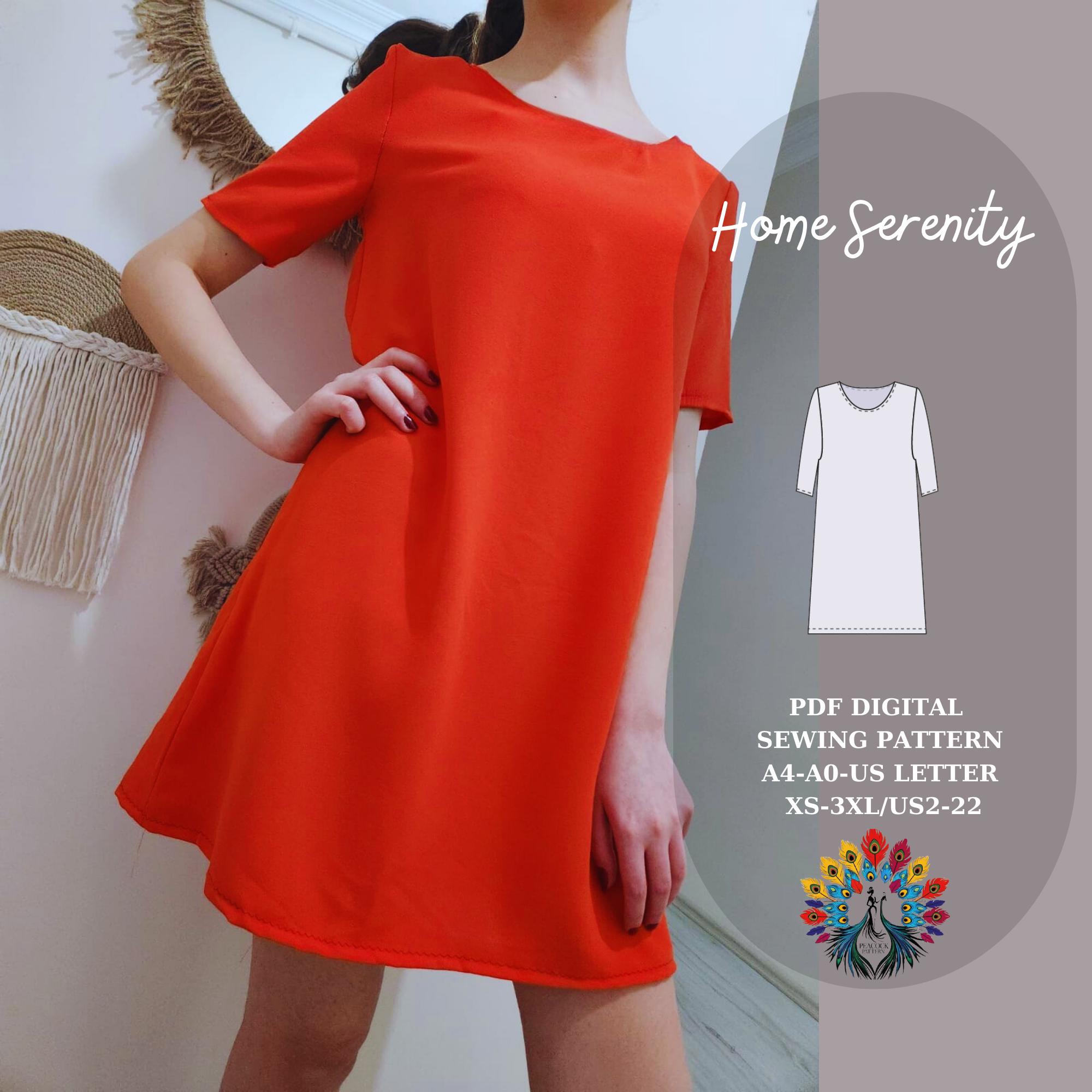 Home Dress Sewing Pattern | Beginner Friendly PDF Pattern | A-line ...