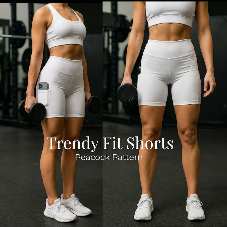 Trendy Fit Shorts PDF Sewing Pattern | High Waist Pocket Bike Shorts ...