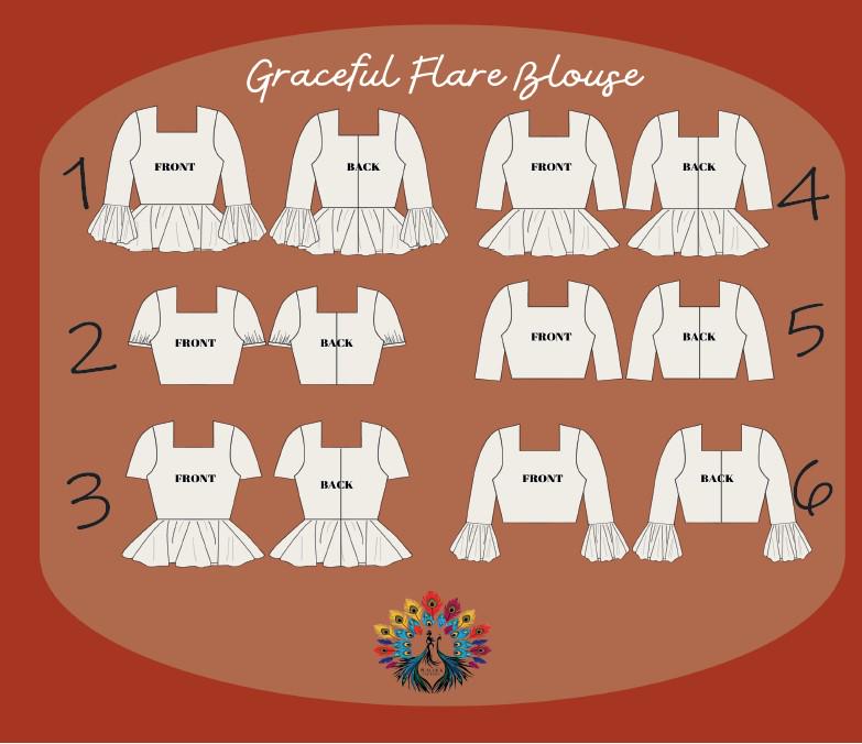 Graceful Flare Blouse PDF Pattern | Instant Download | Step-by-step Instructions & Bonus ...