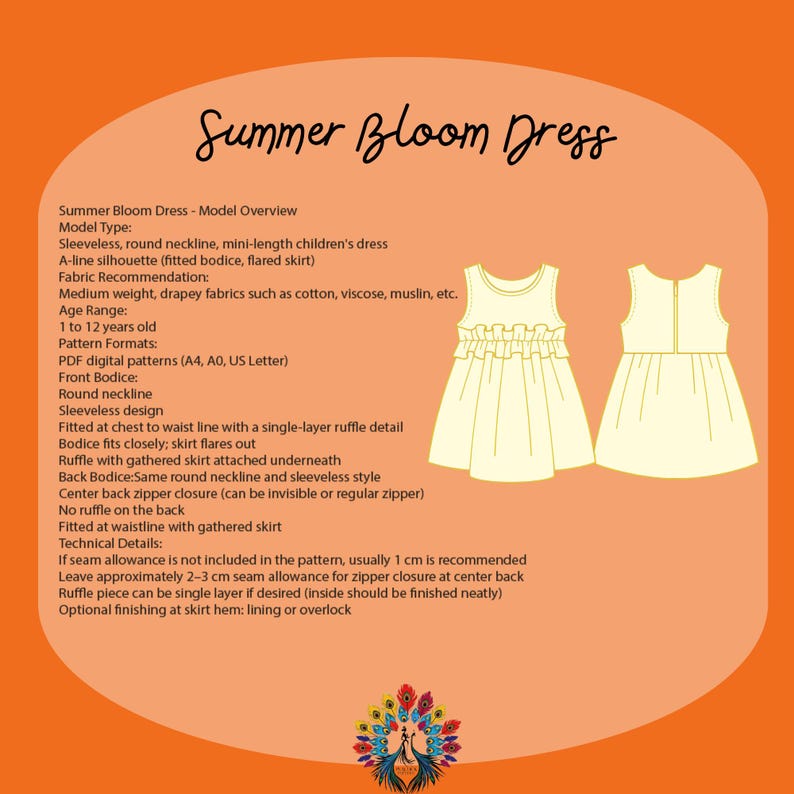 Summer Bloom Dress | Baby Girl Dress Sewing Pattern PDF | Ruffle Dress ...