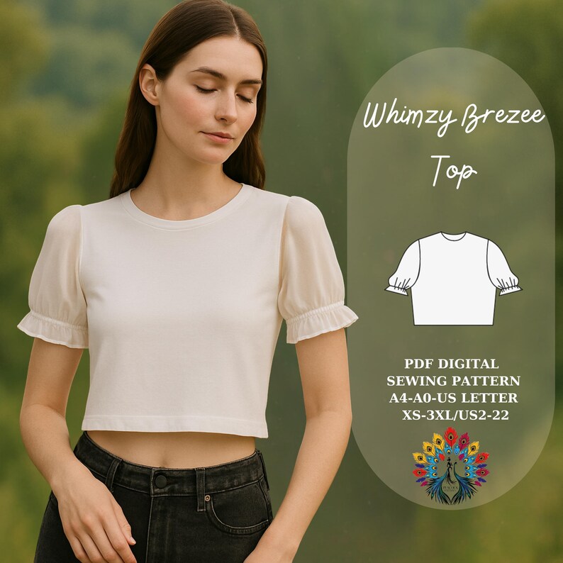 Minimalist Sewing Pattern, Whimsy Breeze Top PDF Sewing Pattern ...