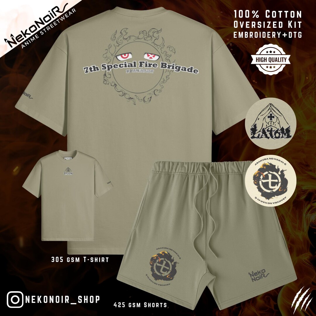 Fire Company Hero Beni FF Oversized Anime T-shirt Short Kit Anime ...