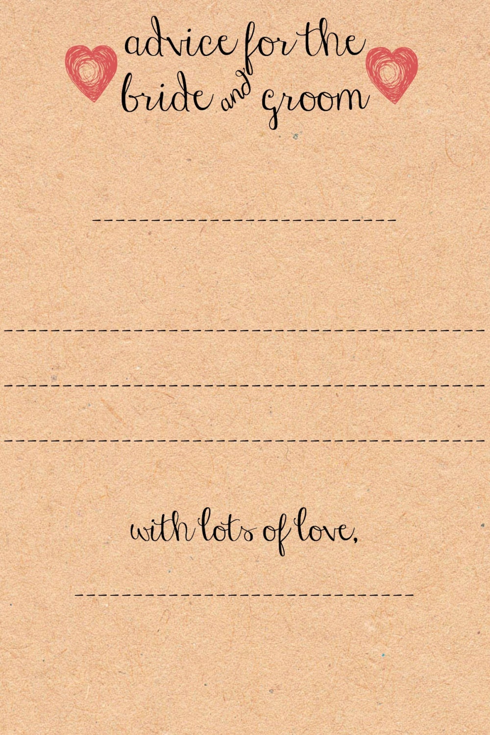 Advice for the Bride and Groom Printable Cards - Etsy