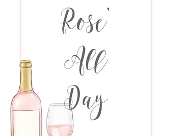 Rose All Day Sign | Etsy