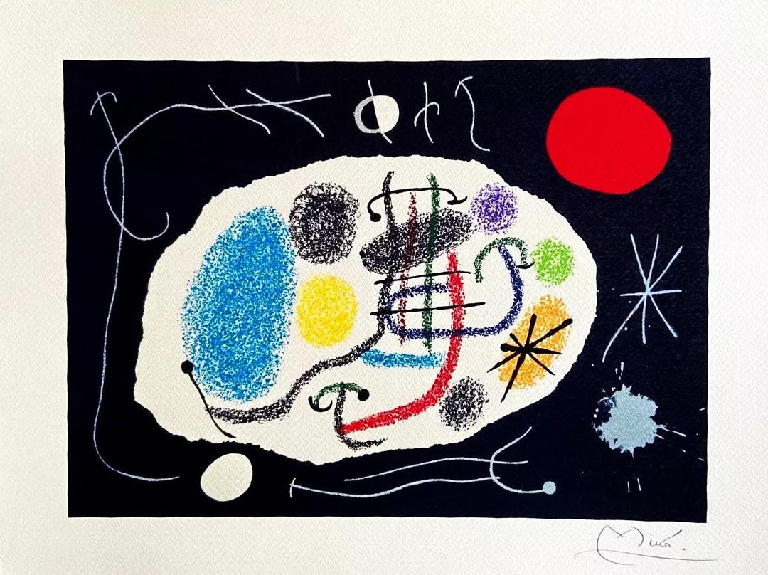 Joan Mirò "gold Feathered Lizard Vi" COA, Lithograph, Limited Edition ...