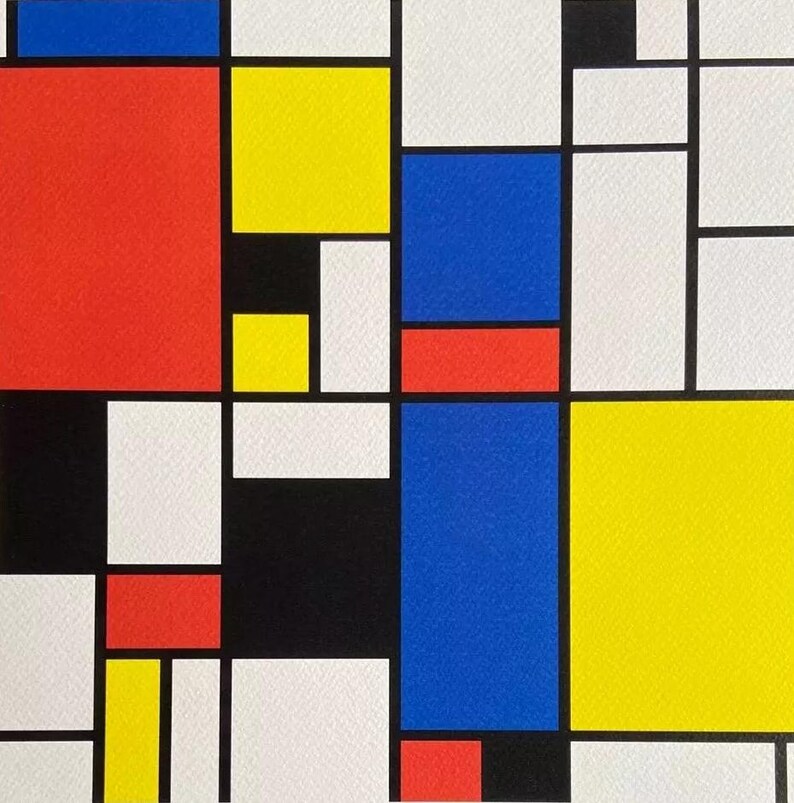 Piet Mondrian "untitled" COA, Chromolithograph, Limited Edition, Free Shipping - Etsy