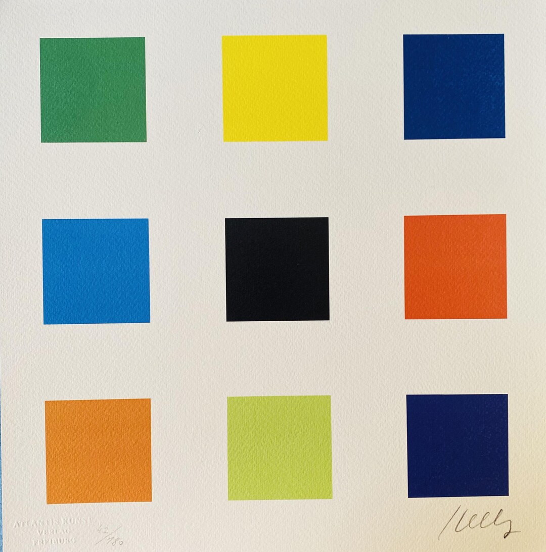 Ellsworth Kelly - Nine Squares, COA, Chromolithograph, Limited Edition ...