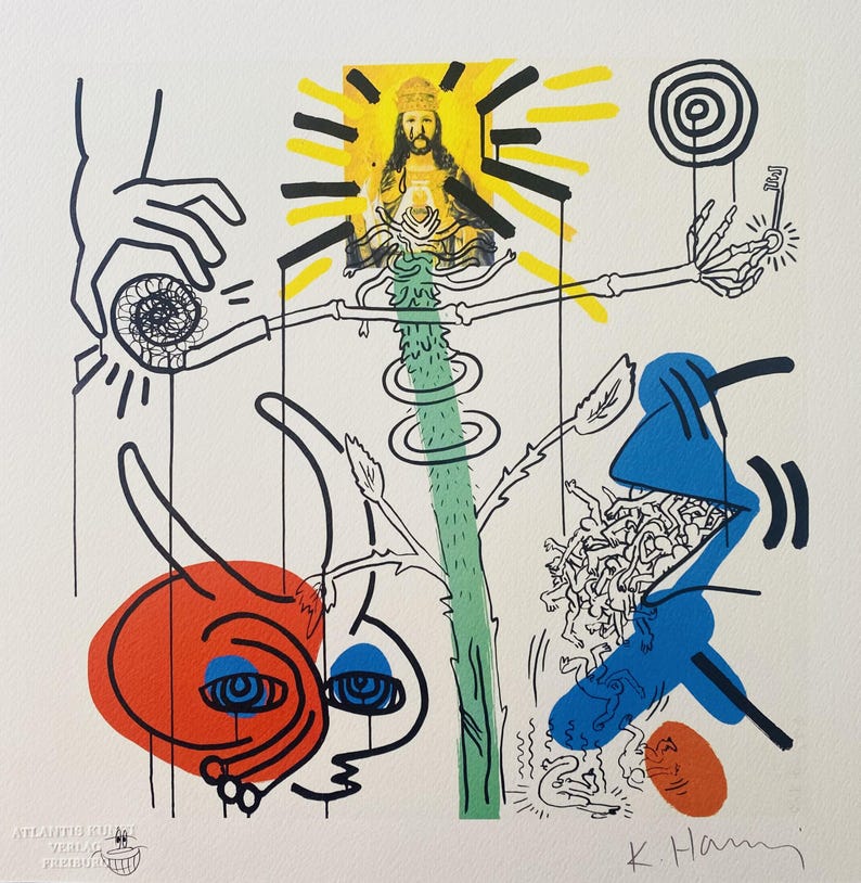 Keith Haring "apocalypse" COA, Chromolithograph, Limited Edition, Free ...
