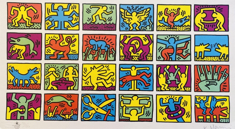 Keith Haring "retrospective" COA, Chromolithograph, Limited Edition ...