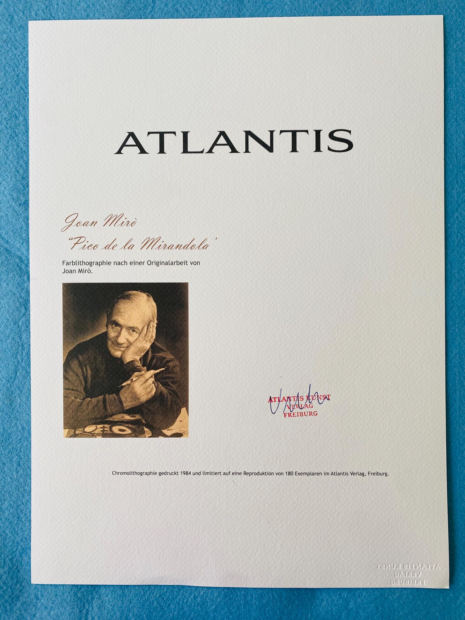 Joan Mirò - Pico De La Mirandola COA, Chromolithograph, Free and Fast ...