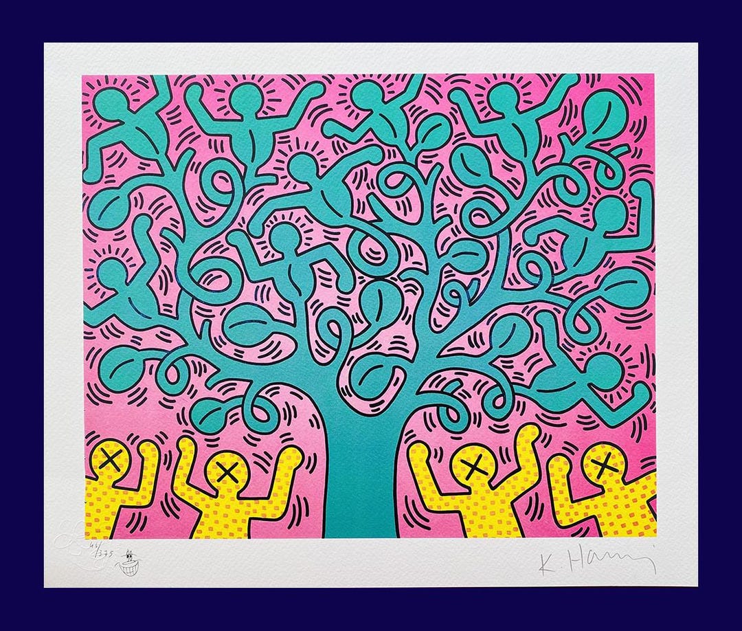 Keith Haring - Growing Suite Lithograph, COA, Limited Edition, Free ...