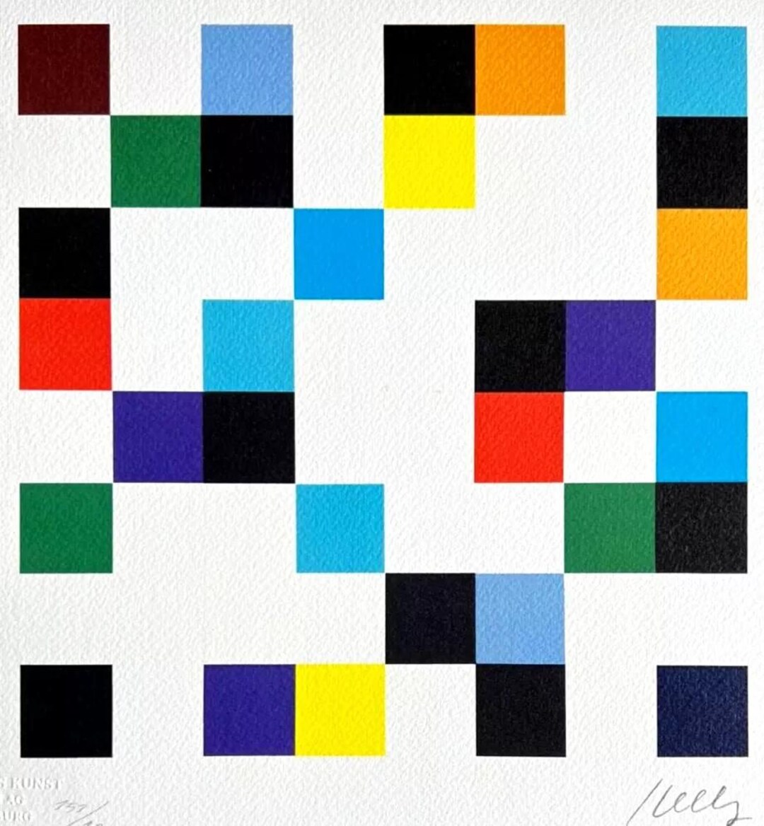 Ellsworth Kelly - Colors on a Grid, COA, Chromolithograph, Limited ...