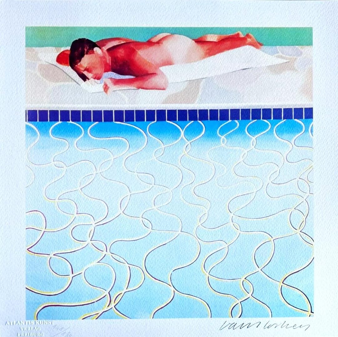 David Hockney - Sunbathing, COA, Chromolithograph, Limited Edition, Free Shipping - Etsy
