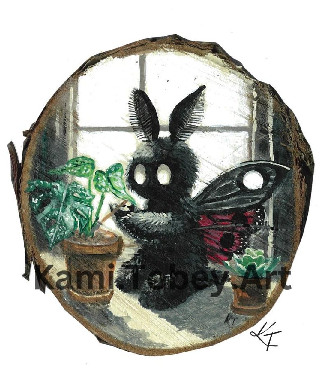 Leafy Guardian Baby Mothman Art Print - Etsy