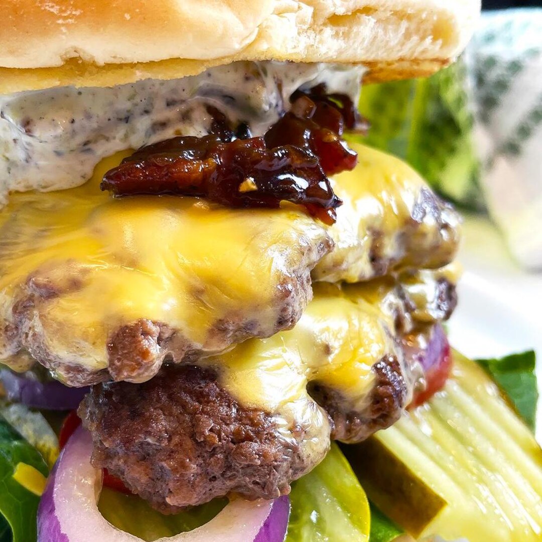 Double Smash Burger With Bacon Jam & Roasted Jalapeño Aioli, Recipe ...