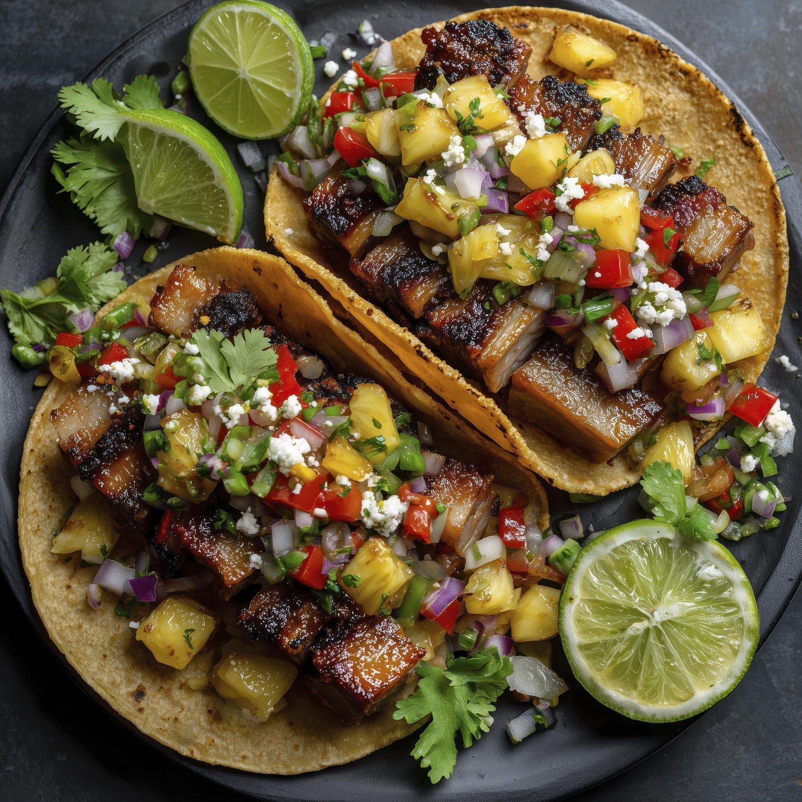 Crispy Pork Belly Tacos With Pineapple Salsa – Viral Recipe, Pork Belly ...