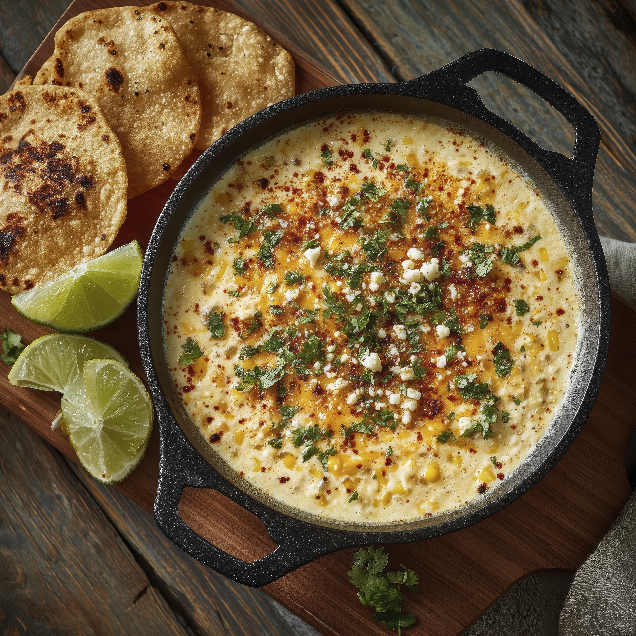 Street Corn Queso Dip With Tajín Dust – Viral Recipe, Elote Dip, Cheesy ...