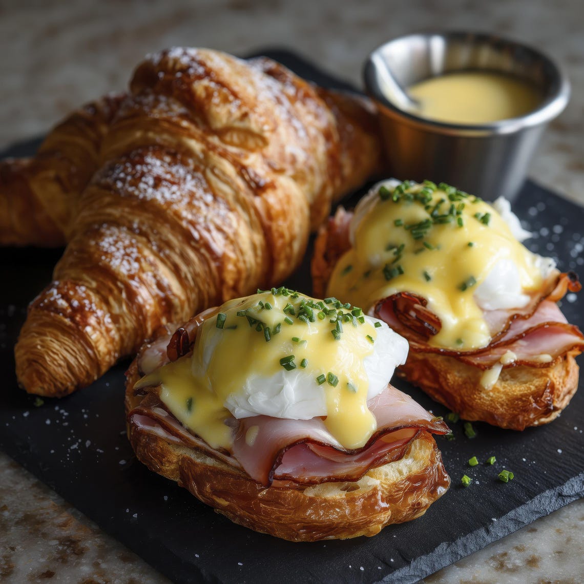 Savory Croissant Benedict – Viral Recipe, Croissant Eggs Benedict ...