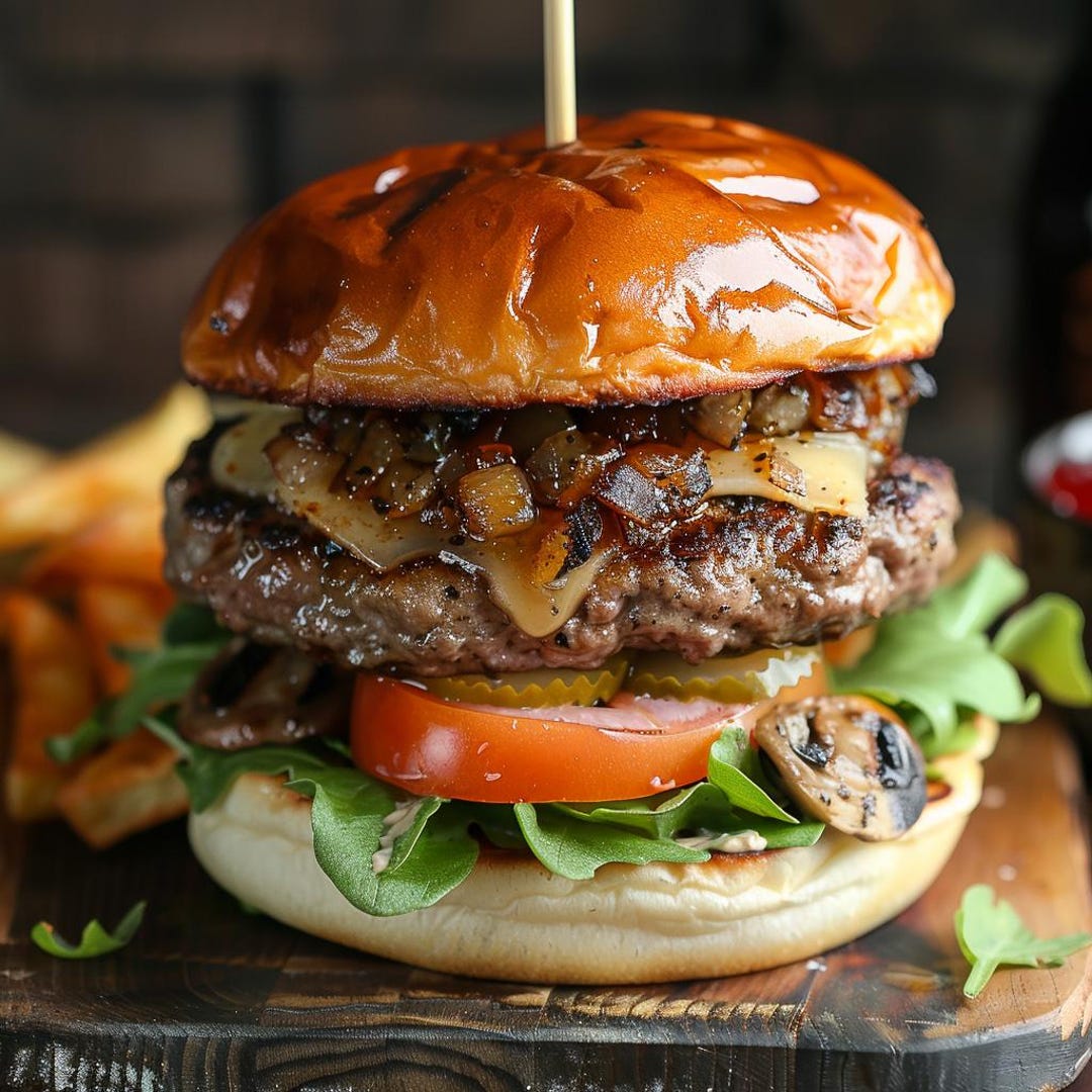 Mushroom Swiss Smash Burger Recipe, Recipe Print Out, Recipe Download ...