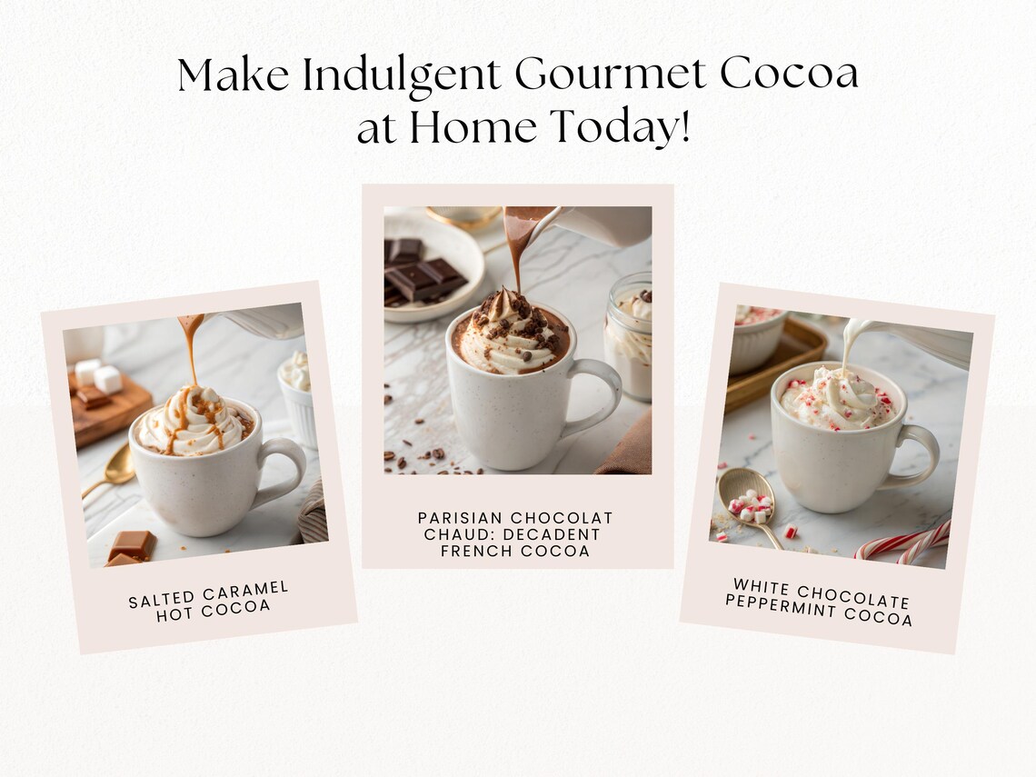 Printable Cozy Cocoa Recipes Cookbook, Printable Hot Chocolate ...