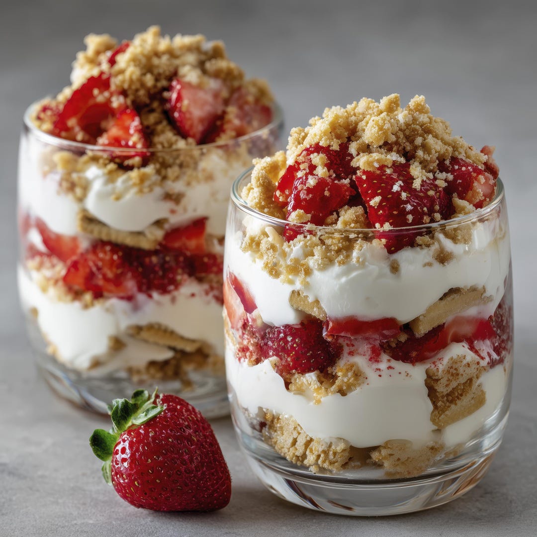 Strawberry Shortcake Crunch Parfaits – Viral Recipe, Strawberry Dessert ...