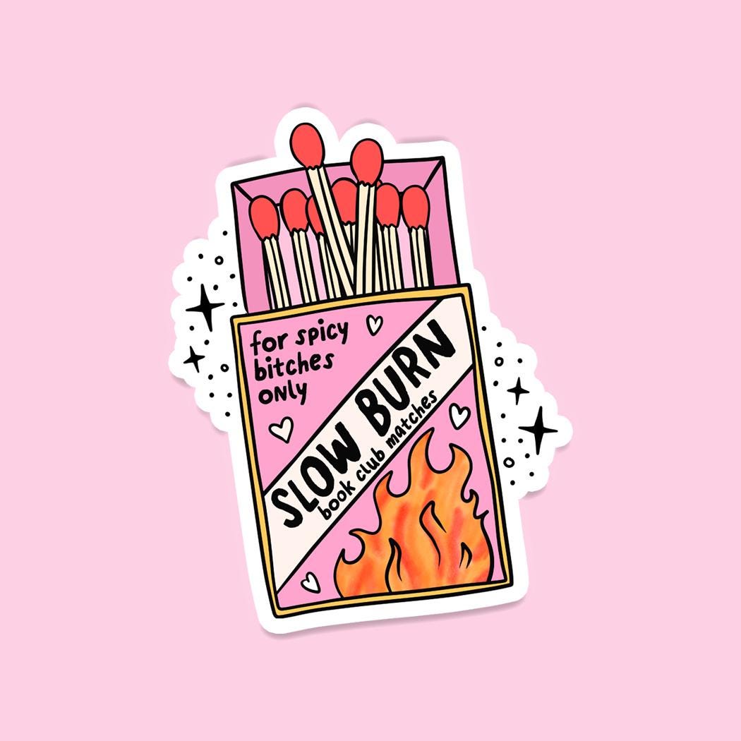 Slow Burn Book Club Sticker Decal, Slow Burn Book Matches Sticker ...
