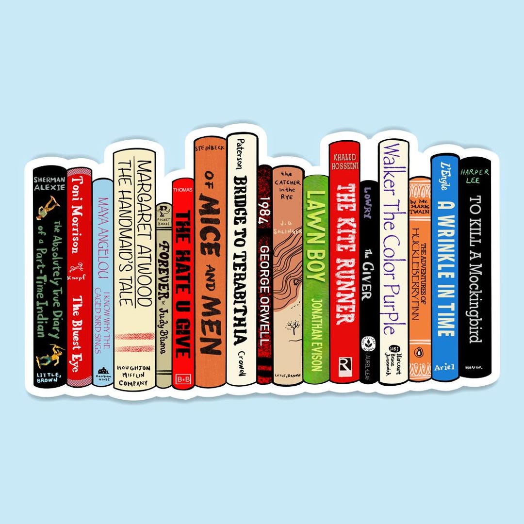 Banned Books Sticker Decal, Read Banned Books Sticker, Banned Books ...
