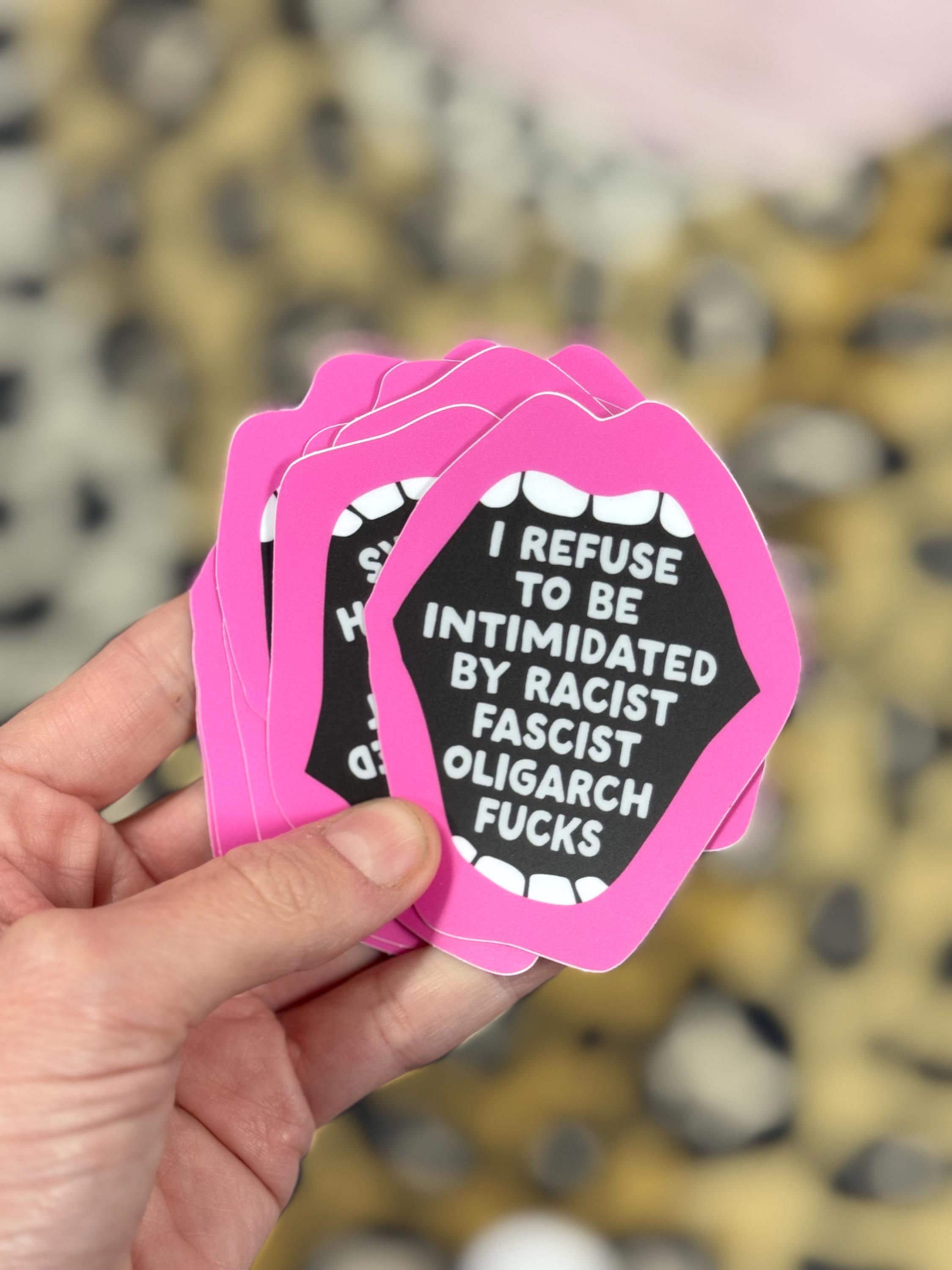 Refuse to Be Intimidated Sticker Decal, Anti Fascist Sticker, Anti ...