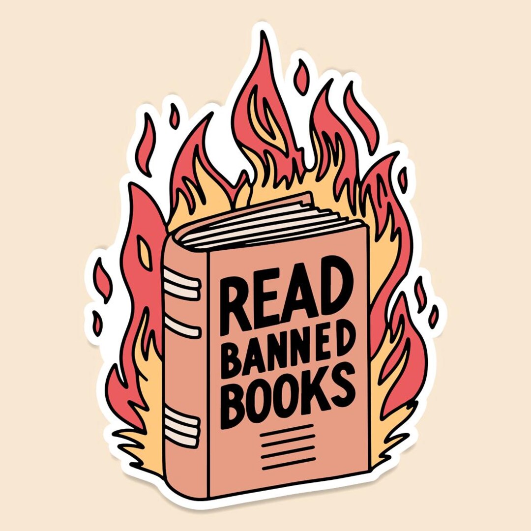 Read Banned Books Sticker Decal, Read Banned Books Sticker, Banned ...