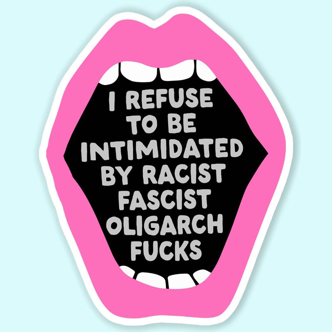 Refuse to Be Intimidated Sticker Decal, Anti Fascist Sticker, Anti ...