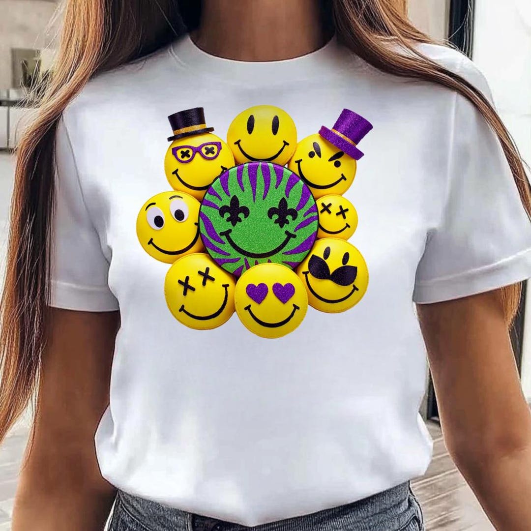 Mardi Gras Smiley Face Faux Sequin Png, Fleur De Lis Glitter, Louisiana ...