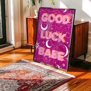 Good Luck Babe Print, Lesbian Colors Art, Lesbian Flag, Lesbian Wall ...